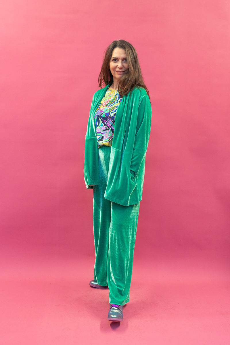 Velvet Jacket in Jade – Megan Crook Textiles